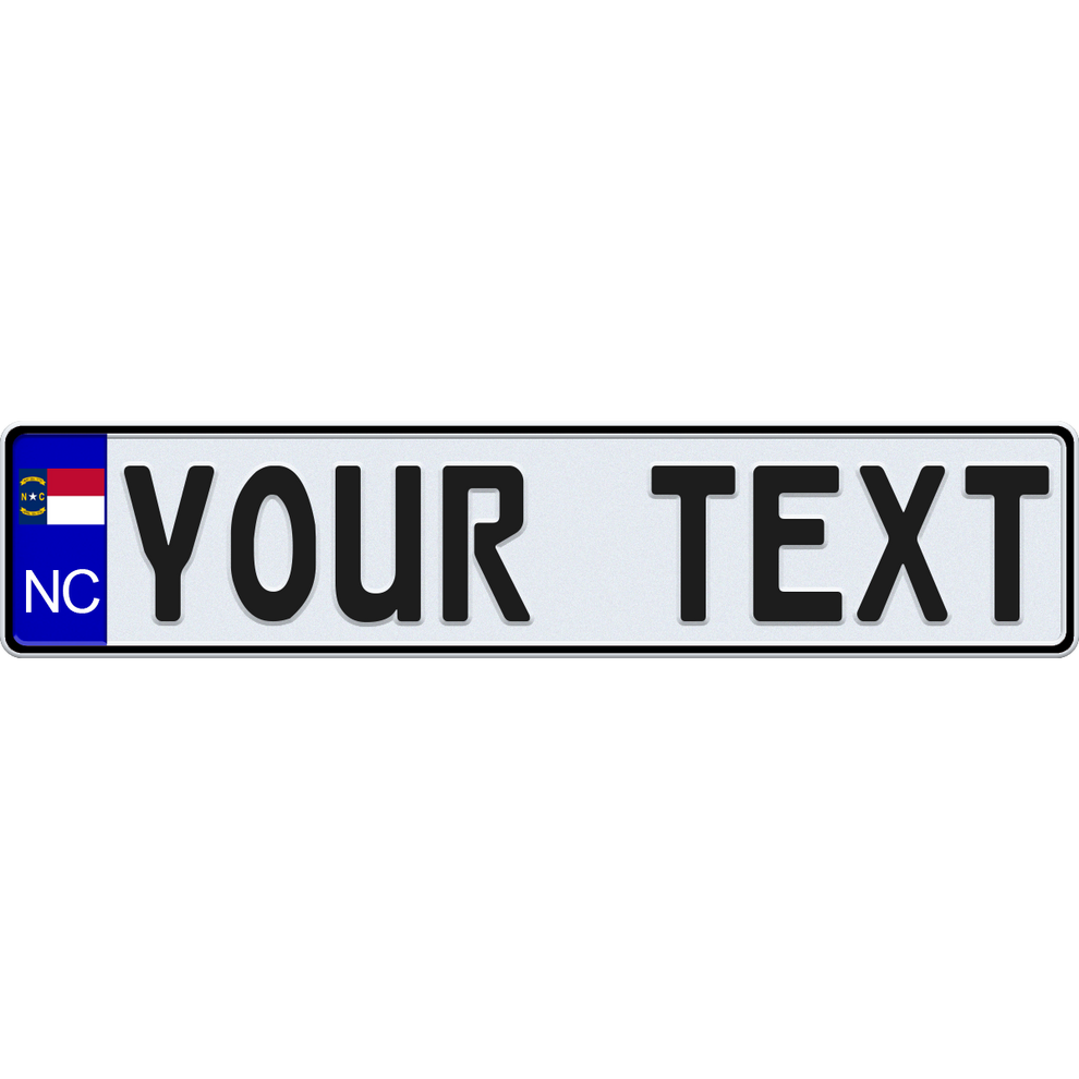 North Carolina Euro-Style License Plate – CustomEuroPlates.com